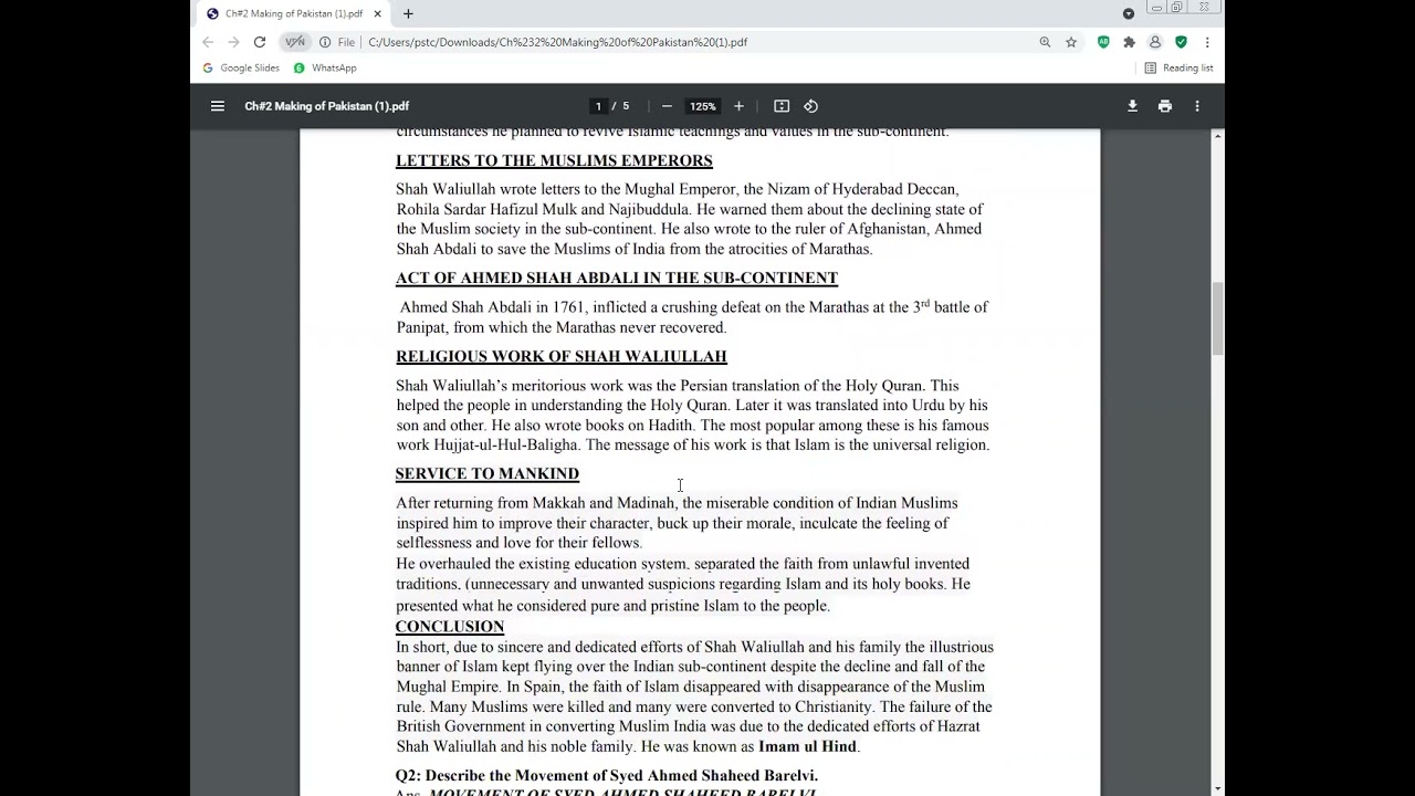 Making of Pakistan Chapter 2 Pakistan Studies Class IX-X