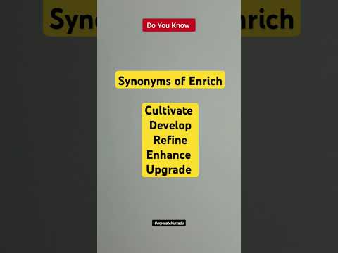 5 Synonyms of Enrich | Corporate Kurradu | #shorts #synonyms #job #learn #shortsfeed #short