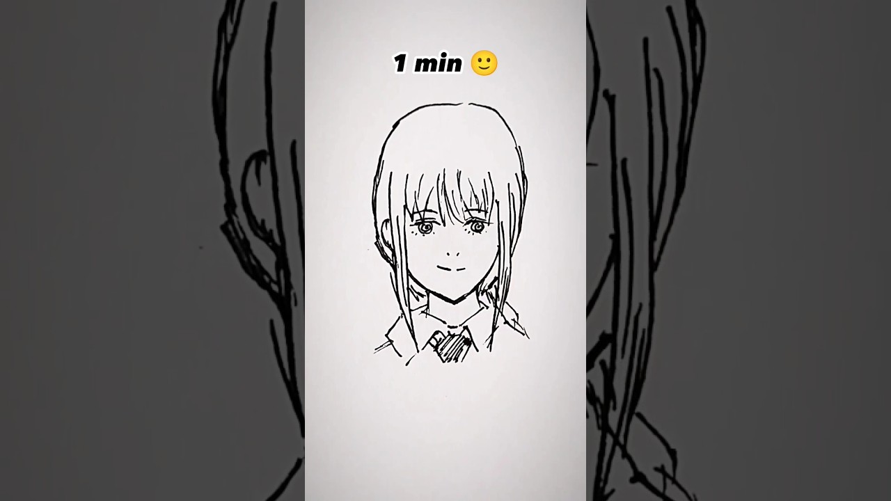 How to Draw Makima in 10sec, 10mins, 1hr 😳 #shorts #animedrawing #chainsawman