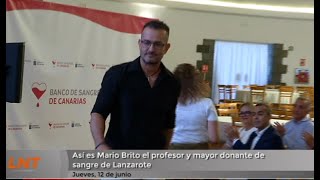 Así es Mario Brito el profesor y mayor donante de sangre de Lanzarote ...