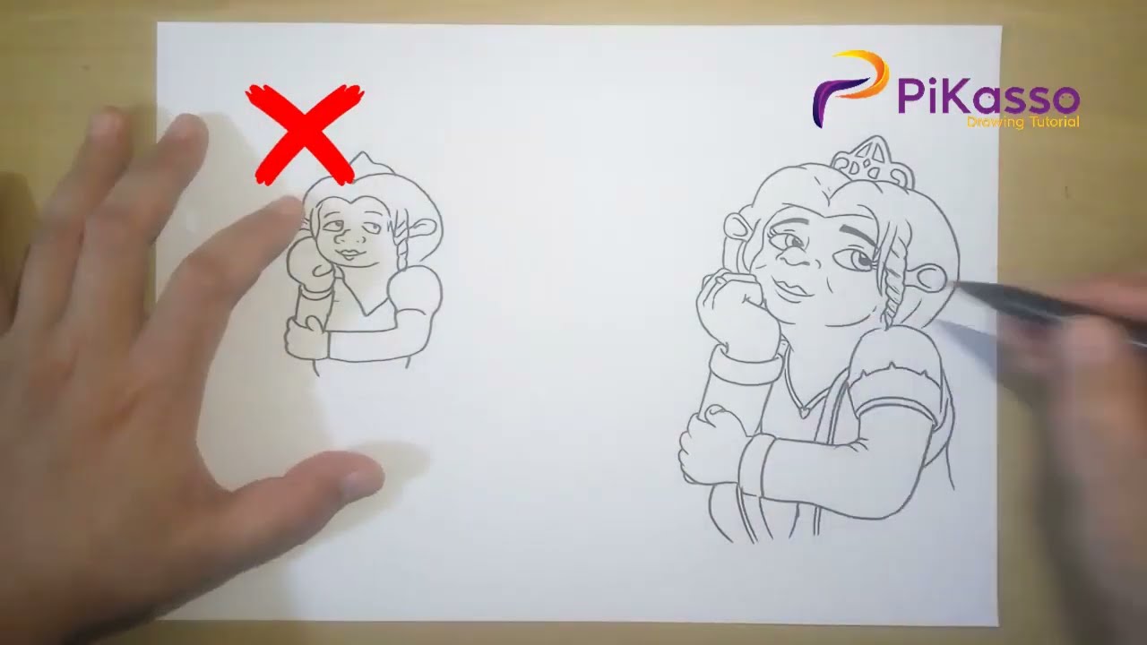 How to Draw Princess Fiona from The Shrek Step by Step