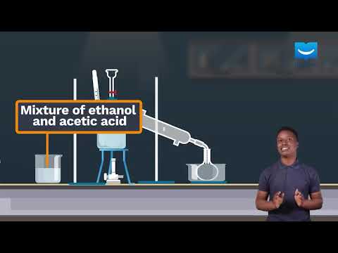 Laboratory preparation of ethyl ethanoate