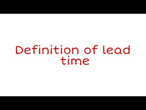 Definition of lead time