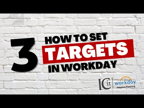 How To Set Targets In Workday Adaptive Planning