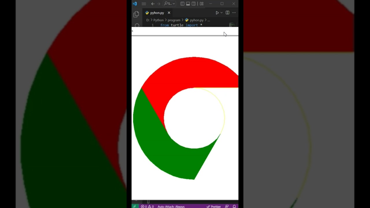 Draw Chrome Logo In Python Turtle | Python Programming Project | Python Tutorial #shorts #python