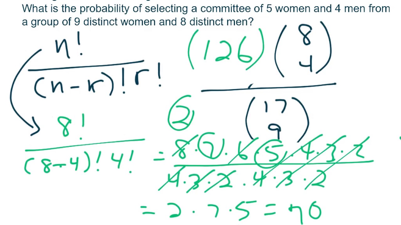 Finding Probabilities Using Combinations