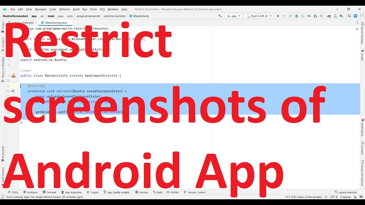 How to restrict screenshots of your App's layout from your Android app?
