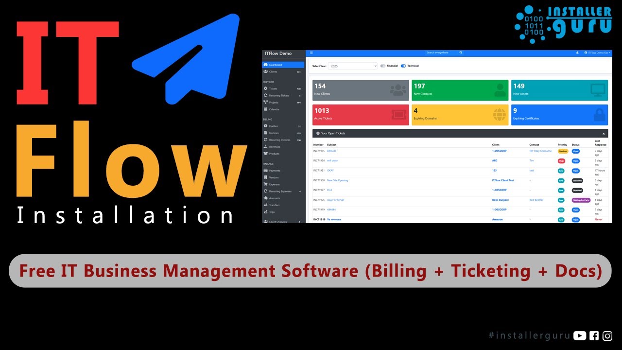 IT Flow Installation on Docker | Free IT Business Management Software (Billing + Ticketing + Docs)🔥