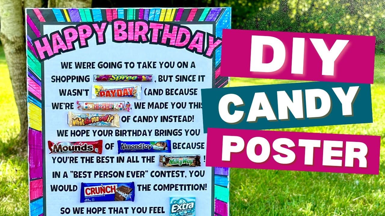 DIY Candy Bar Poster - My GO-TO Gift for Birthdays, Christmas, Etc - For the Candy LOVER!