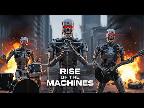 Terminator Rock Stars.. Seriously? Rise Of The Machines (AI-Generated Music Video)