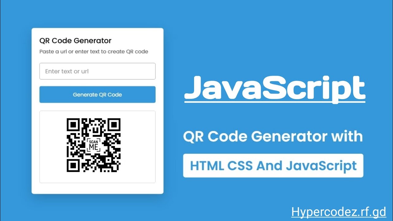Javascript QR Code Generator GOQR.ME API JavaScript Beginner Project