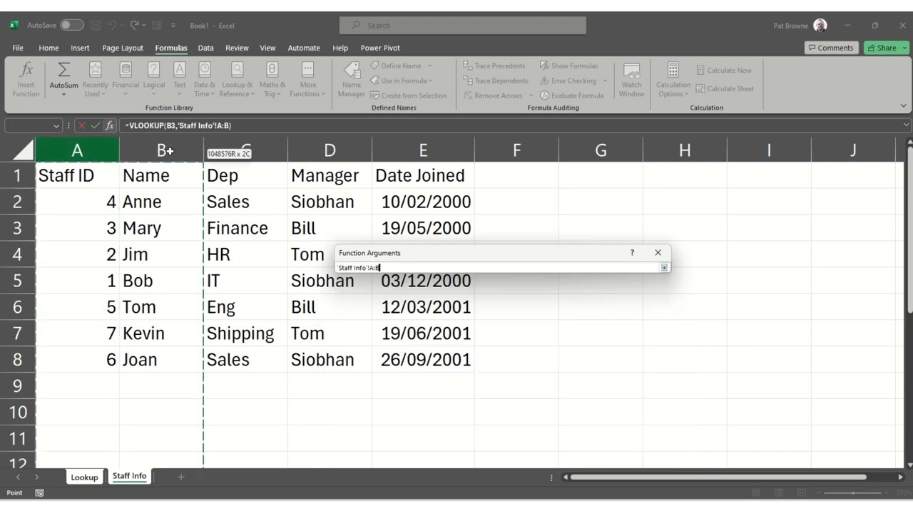Optima Training - Bite Sized Training 1 - Excel - Vlookup