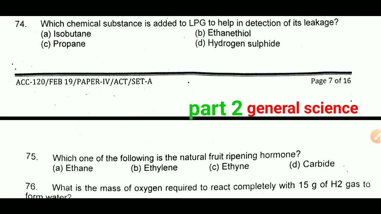 Acc (academic content test) general science