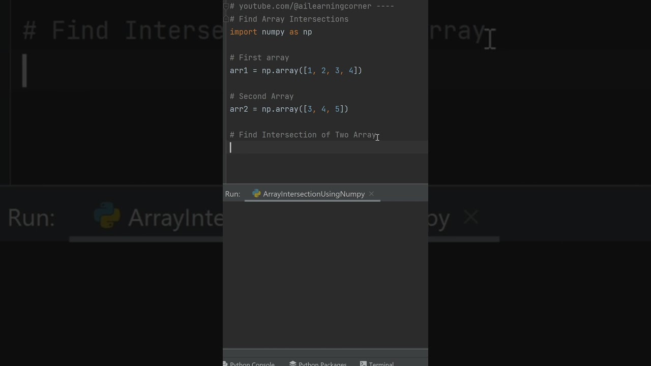 Numpy Intersection of Two Array #numpy #python