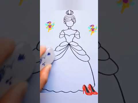 how to draw Cinderella / Disney princess #drawing #shorts