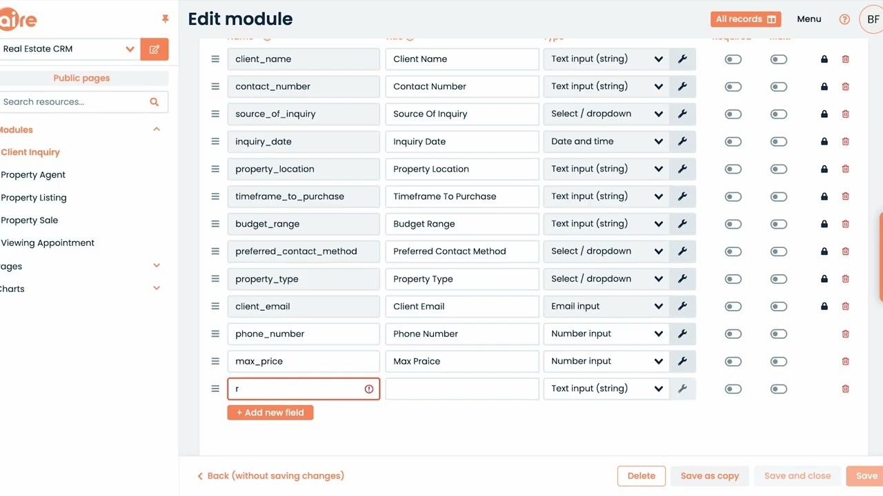 How to Edit Your App in Corteza – Admin Panel – Modules & Fields
