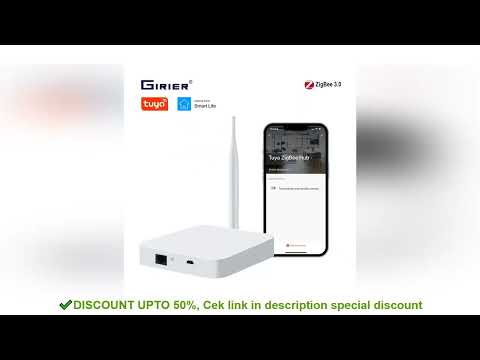 DEAL GIRIER Tuya ZigBee Gateway Hub with Antenna Smart Gateway Bridge Wired Mesh Hub for Home Automa