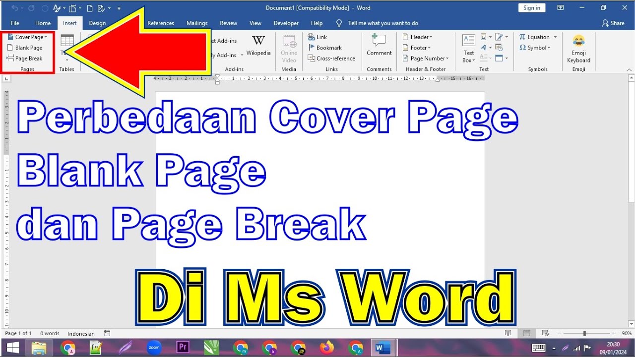 Perbedaan Cover Page Blank Page dan Page Break