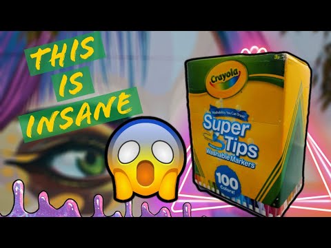 Indian Girl trying Crayola Supertips | Review and Swatches 100 Markers | Wingtip Crafts
