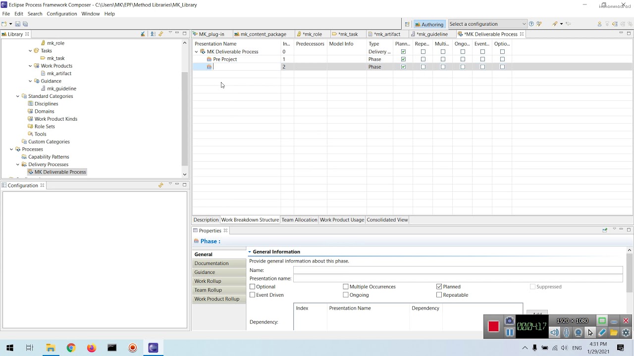 Eclipse Process Framework Composer Installation and Configuration
