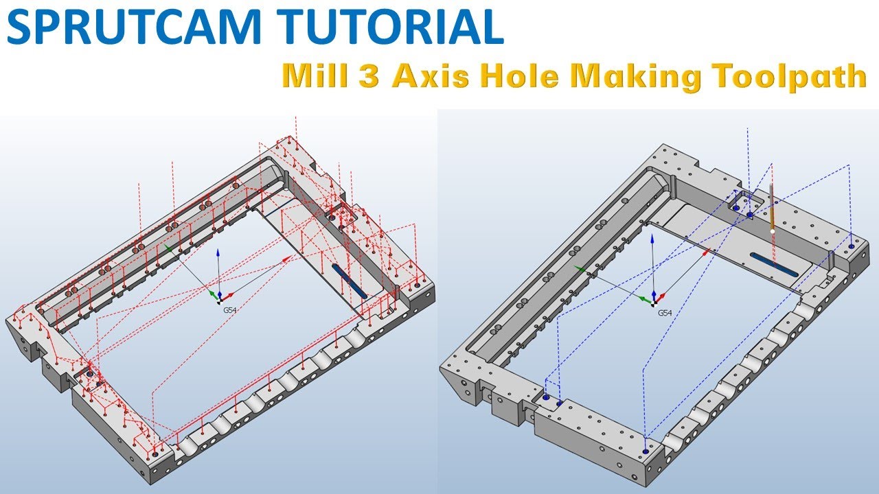 SprutCAM Tutorial #186 | Mill 3 Axis  Hole Making Toolpath