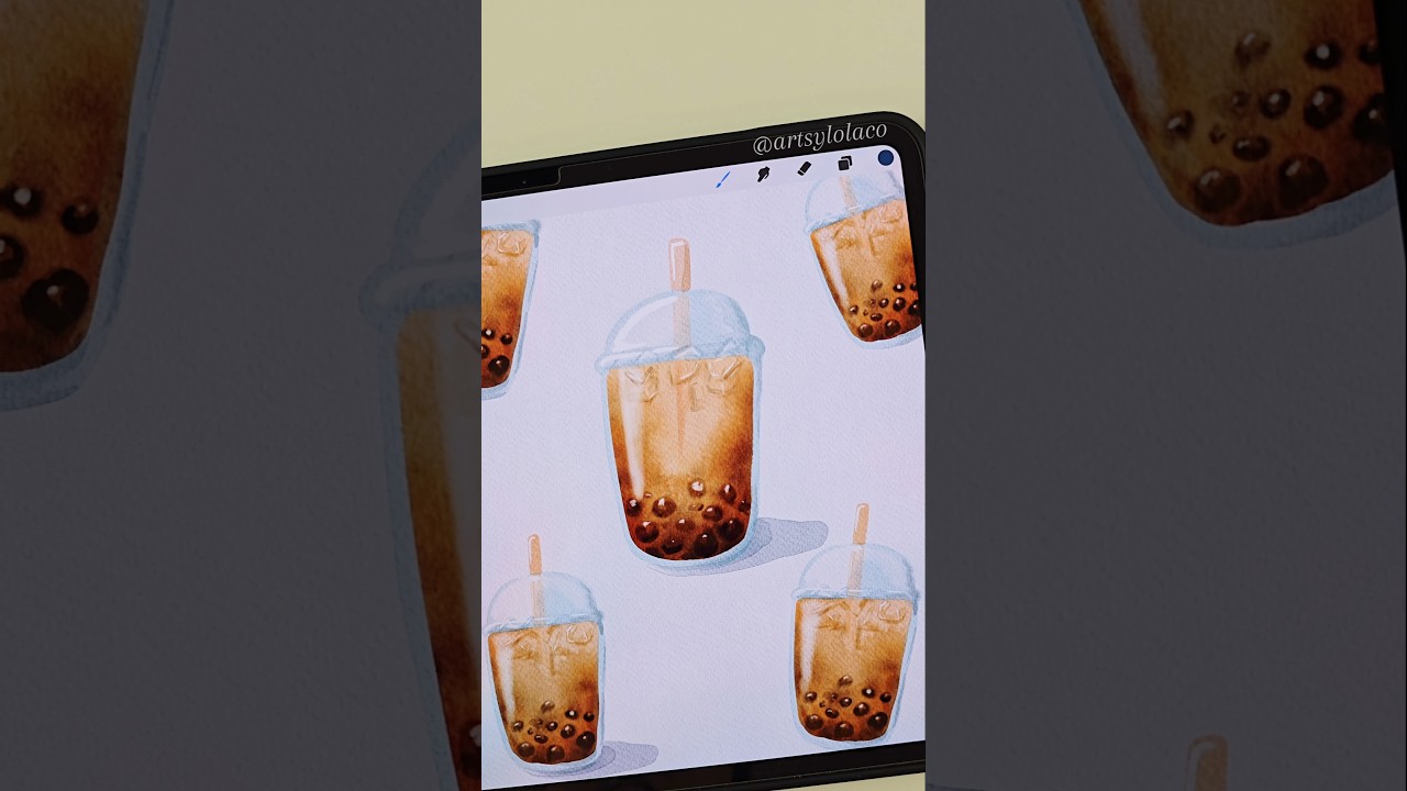 Most Requested Drink? 🧋#procreate #bubbletea #shorts #art