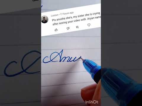 Anusha name write in cursive writing #beautiful name#anusha#short clip#short clip#short