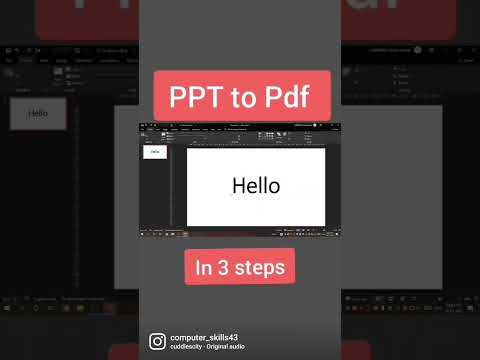Convert PPT to Pdf in 3 Steps 🔥