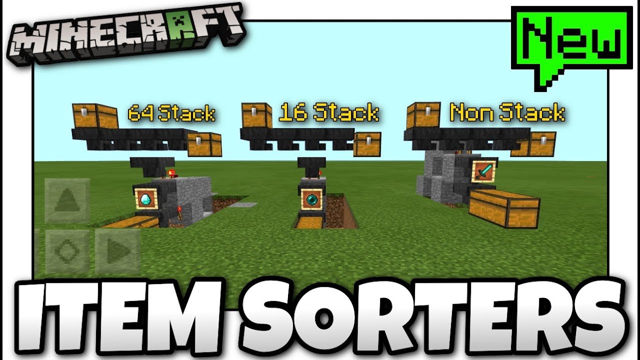 Minecraft - ITEM SORTERS - NON-Stackable / 16Stack / 64 Stack ( Automatic )[ Tutorial ]