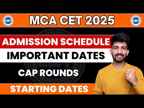Mca Admission Schedule 2025 | Mca Cap Round Dates 2025