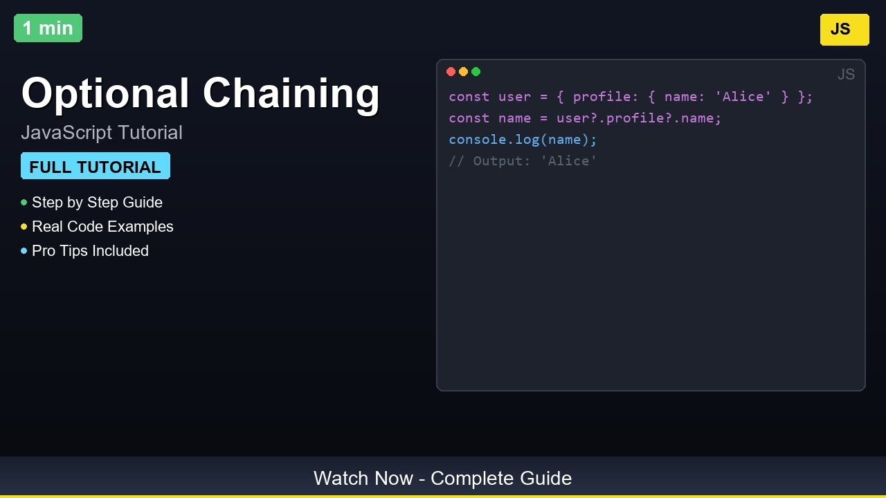 🎓 Optional Chaining - Complete JavaScript Tutorial