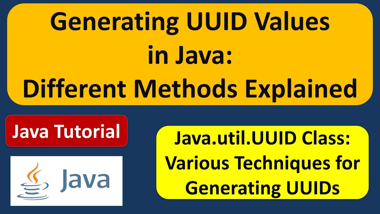 Generating UUID Values in Java: Different Methods Explained | Java.util.UUID Class