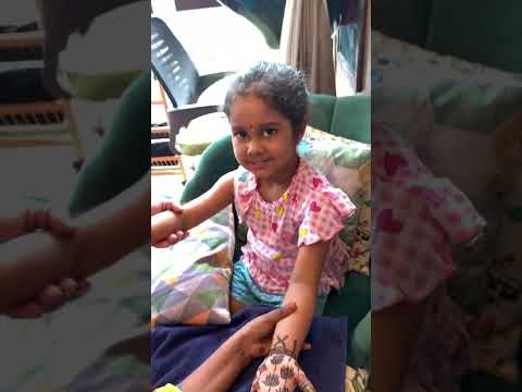Henna for kids.The sweet kid wants to do what she choosed. #eiduladha | YAFA | #shortsyoutube
