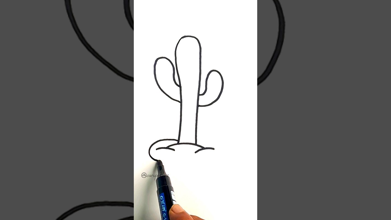 Easy Cactus 🌵Drawing #easy #easydrawing #shorts #youtubeshorts