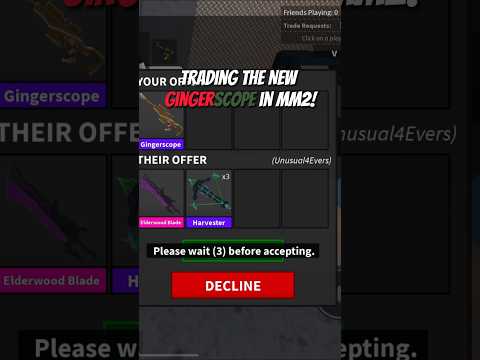 TRADING THE NEW GINGERSCOPE IN MM2!! #roblox #mm2 #christmas #trendingshorts