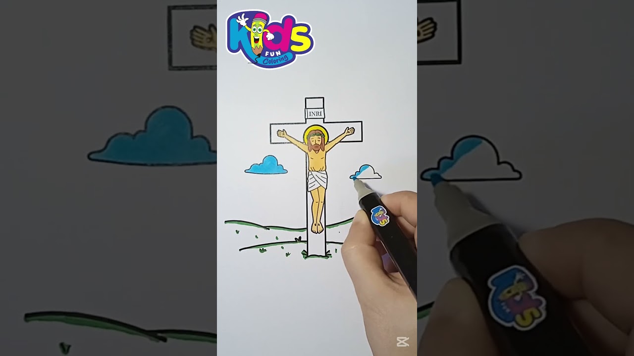 Coloring Jesus Crucified ✝️❤️⛪ Holy Cross Easter - 015