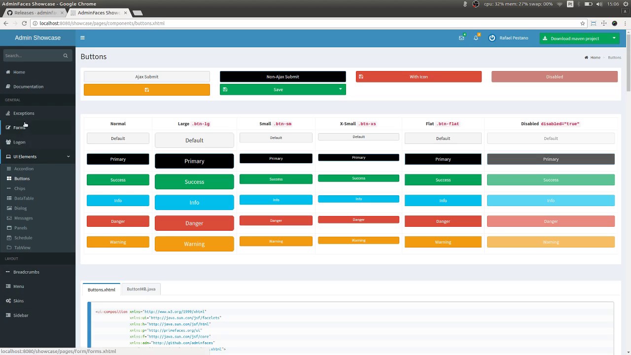 AdminFaces designer toolkit