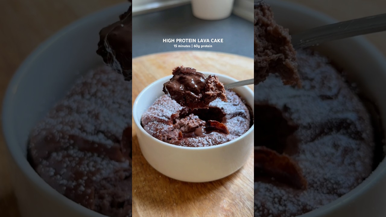 Cottage cheese lava cake 🍫🌟 #easyrecipe #highprotein #dessert #snack #healthyrecipe