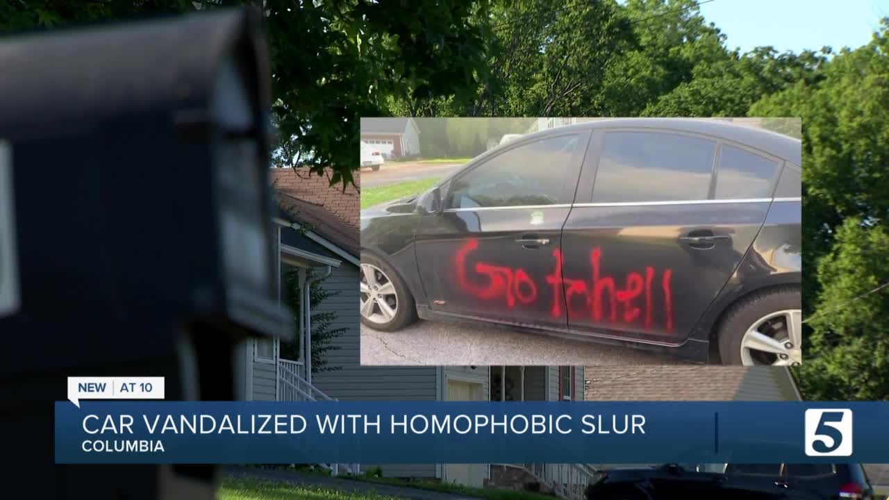 Police investigating homophobic slur spray painted on Columbia woman's car