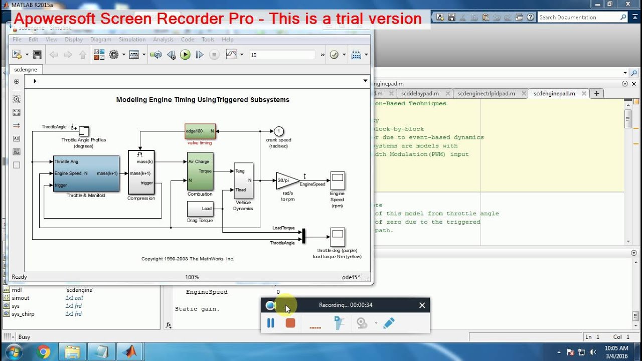 MATLAB MODELING ENGINE TIMING USING TRIGGERED SUBSYSTEMS