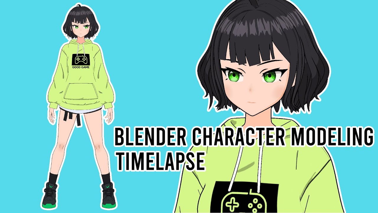 Anime Girl Character Modeling - Blender Timelapse