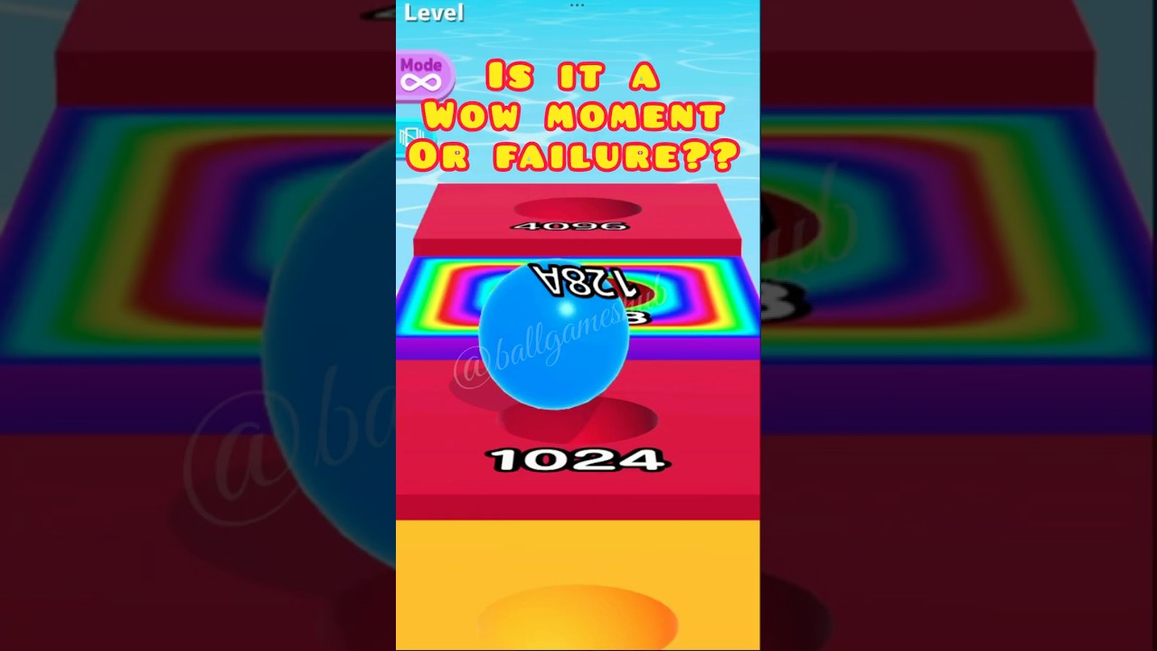 Why 128A Blue Ball Is Crying?? Ball Run 2048 #ballgameshub 😱🔥 #shorts