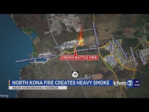 Firefighters battle blaze near Honokōhau Harbor on Big Island
