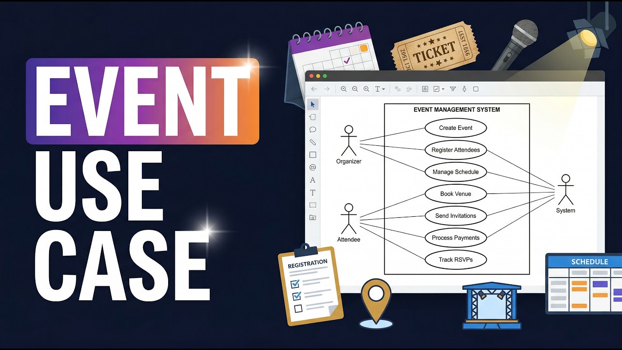 Event Management System Use Case Diagram Tutorial in EdrawMax