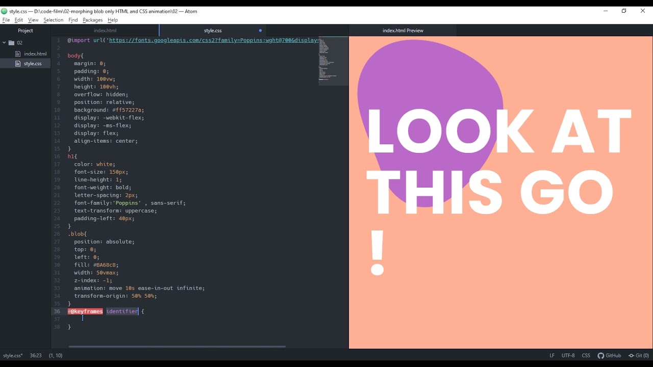morphing blob only HTML and CSS animation