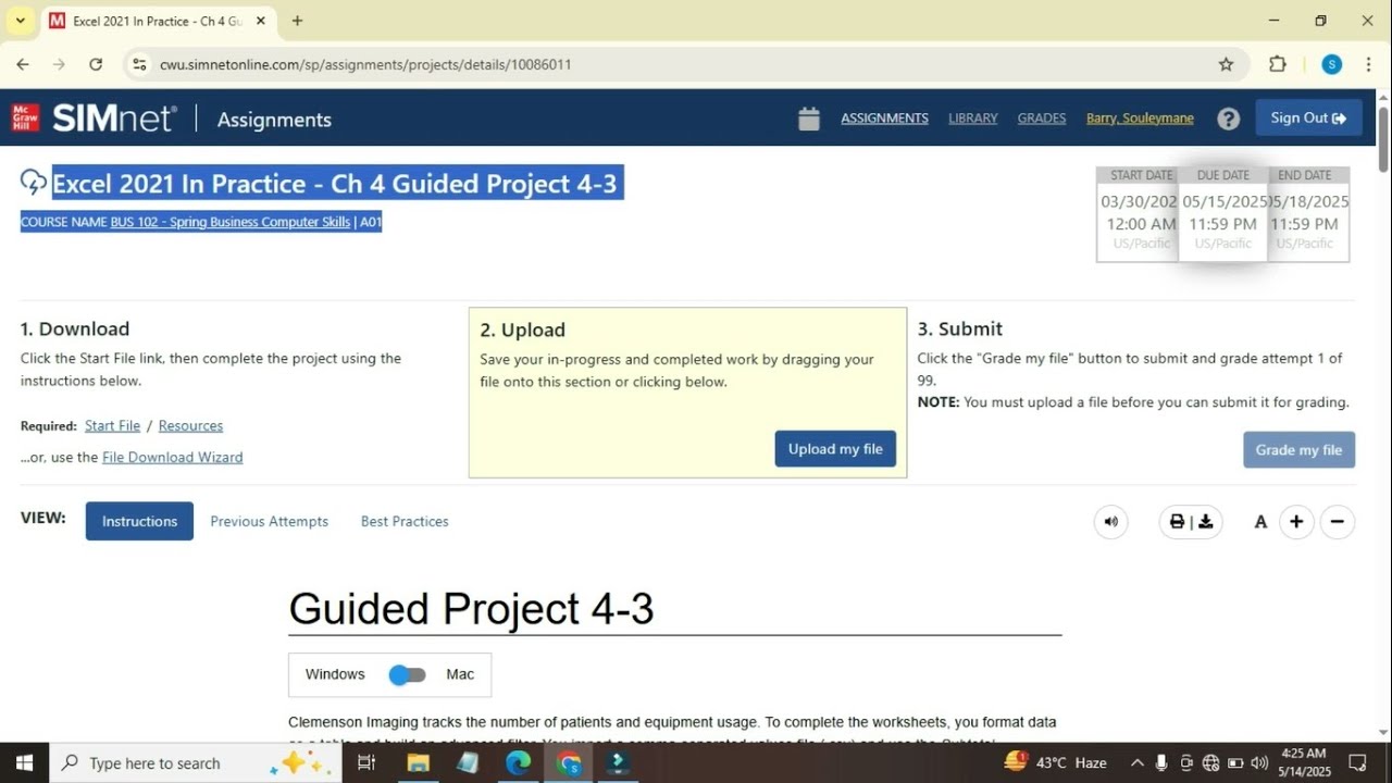Excel 2021 In Practice - Ch 4 Guided Project 4-3 |Step-by-Step SIMnet Solution | Excel 2024 Part 1
