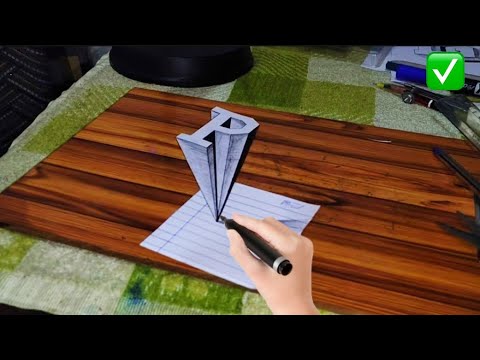 3D Letter P Drawing on Paper Realistic & Simple Art |Step-by-Step 3D P Letter Drawing @ShortQues99