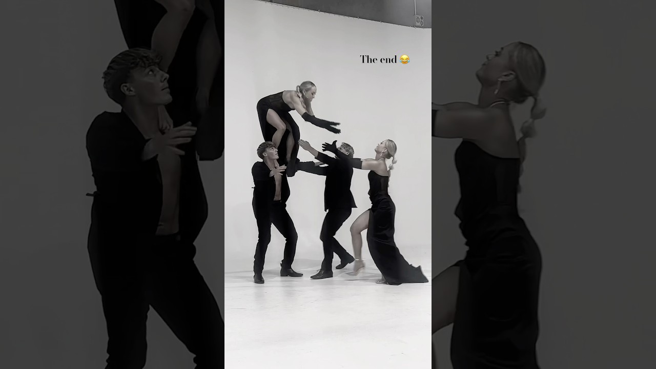 When fashion meets acro 👀 ​⁠@TheRybkaTwins #photoshoot #twins