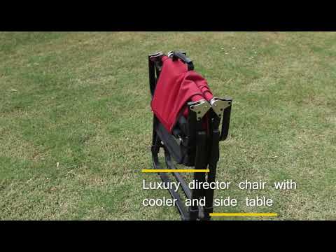 Luxury Outdoor camp folding director's chair with side table and cooler -OW-90D