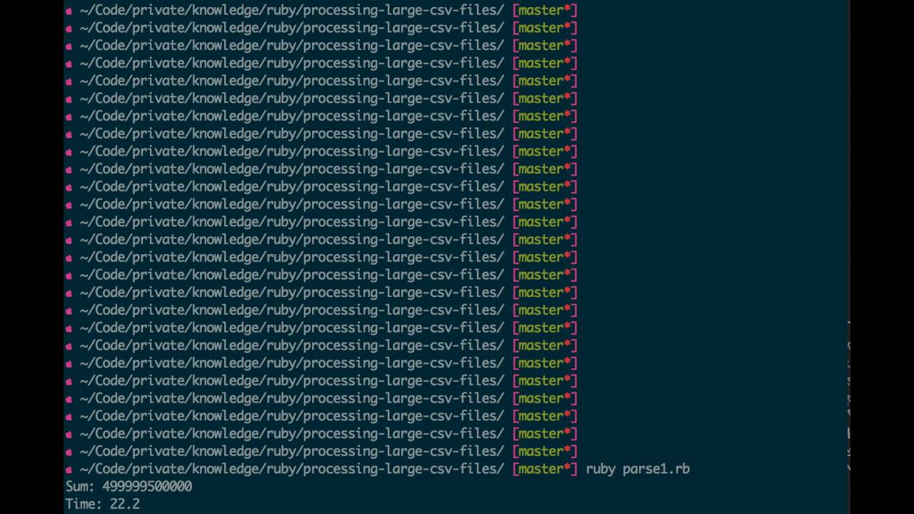 Processing large CSV files with Ruby